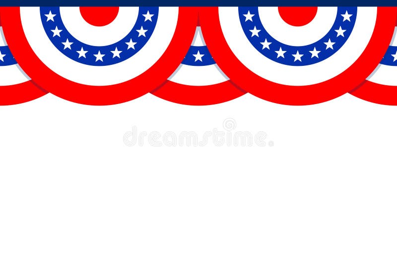 USA Election Bunting Decoration, US Half Circle Flag Garland, Vector ...