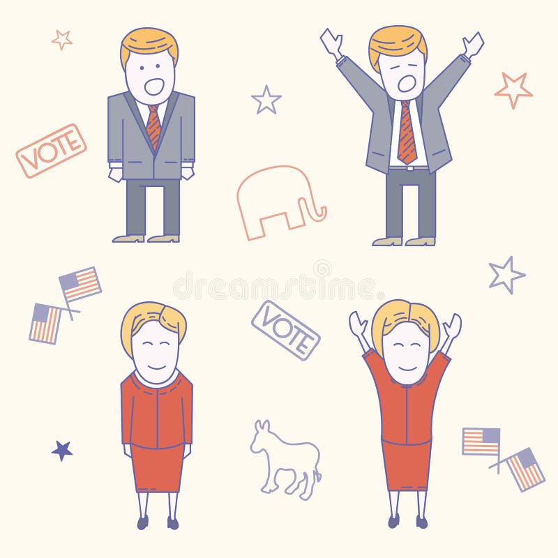 USA Election Candidates Characters Illustration Editorial Photo ...