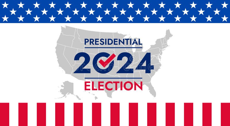 USA 2024 Presidential Election Background with American Flag Colors ...