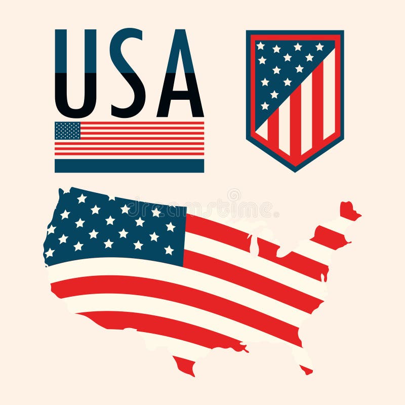 USA emblem set stock vector. Illustration of element - 220293133