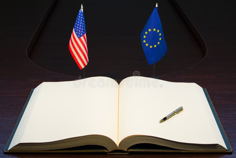 Handshake USA and EU stock image. Image of negotiation - 40646251