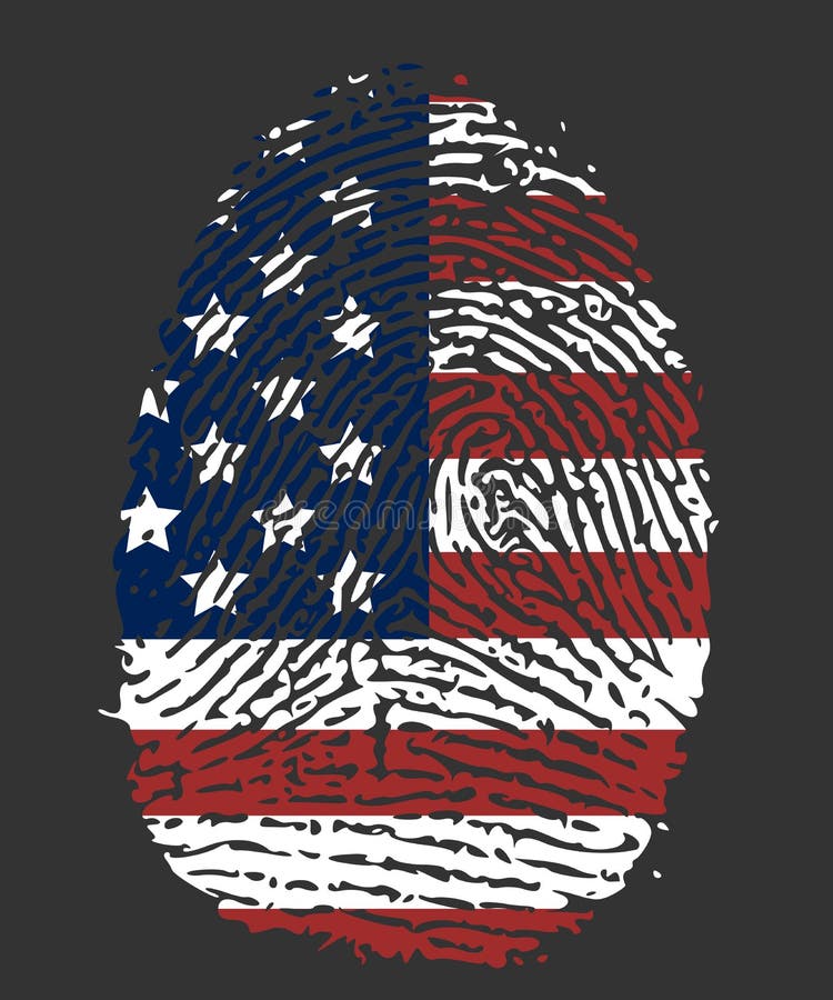 American Flag Fingerprint stock vector. Illustration of print - 15064582