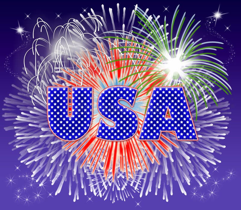 USA Fireworks stock illustration. Illustration of show - 14676844