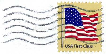 USA First Class Postage Stamp Editorial Stock Image - Image of flag ...