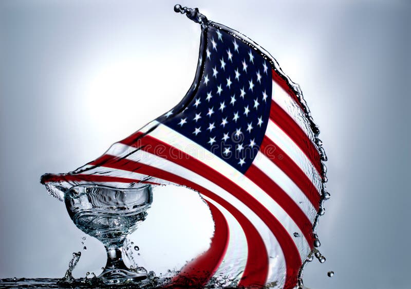 USA Flag stock photo. Image of splash, white, glass, water - 23532536