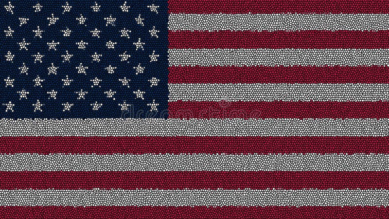 USA Flag in an Abstract Mosaic Style, Creative Geometric Tile Patterns ...