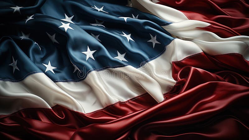 USA Flag Background-American Flag Wave Close-Up Stock Illustration ...