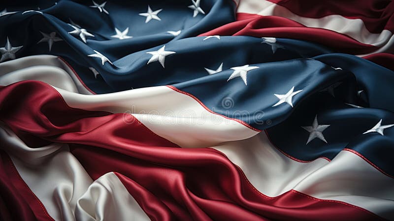 USA Flag Background-American Flag Wave Close-Up Stock Illustration ...