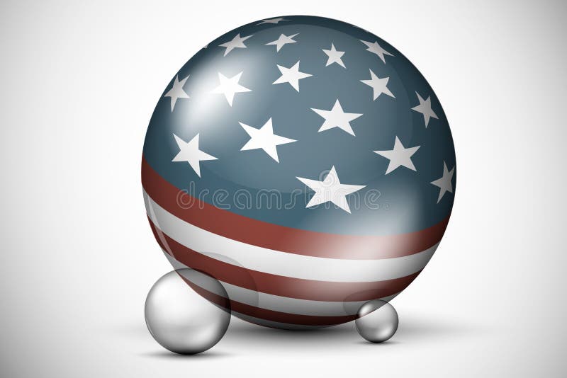 USA flag on the ball field stock vector. Illustration of glossy - 41020719
