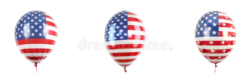 USA Flag Balloon Set Isolated on Transparent Background Stock Image ...