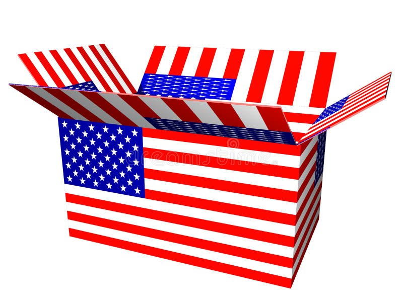USA Flag Box stock illustration. Illustration of patriot - 2587667