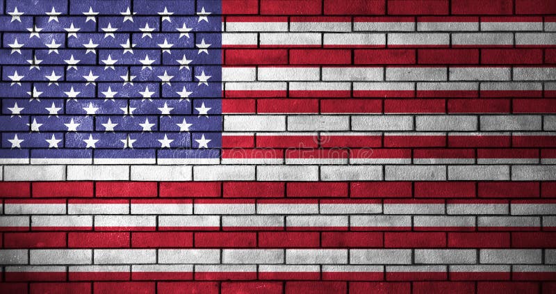USA Flag with Brick Wall Texture Stock Photo - Image of states, country ...