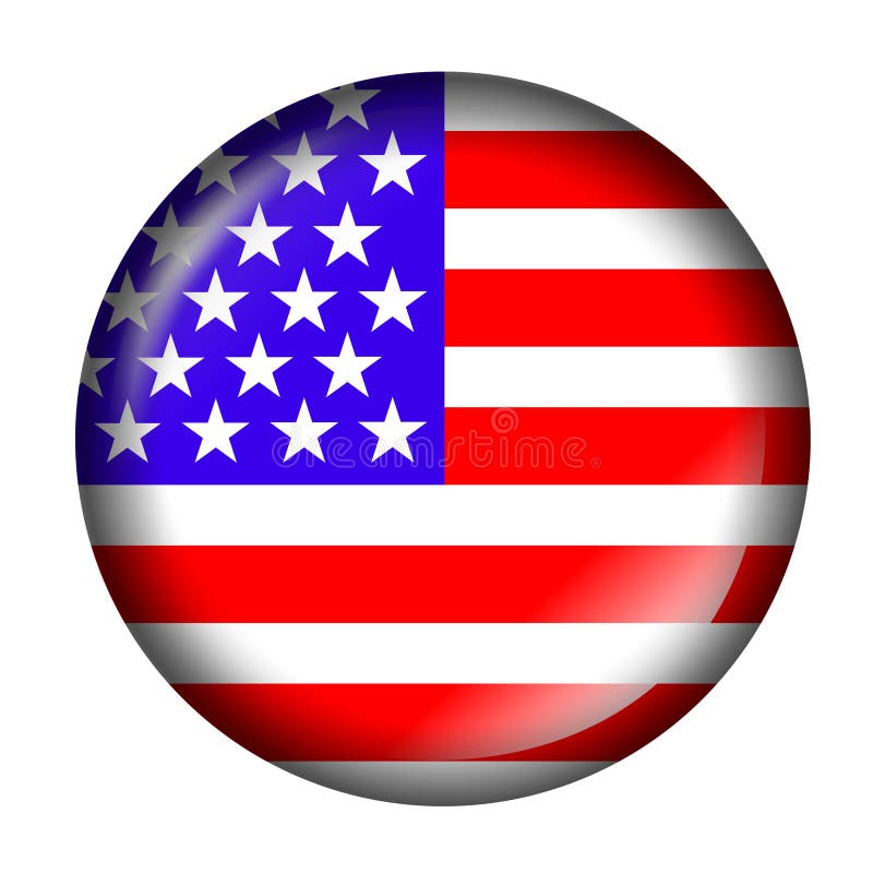 USA flag Button stock illustration. Illustration of flag - 7314905