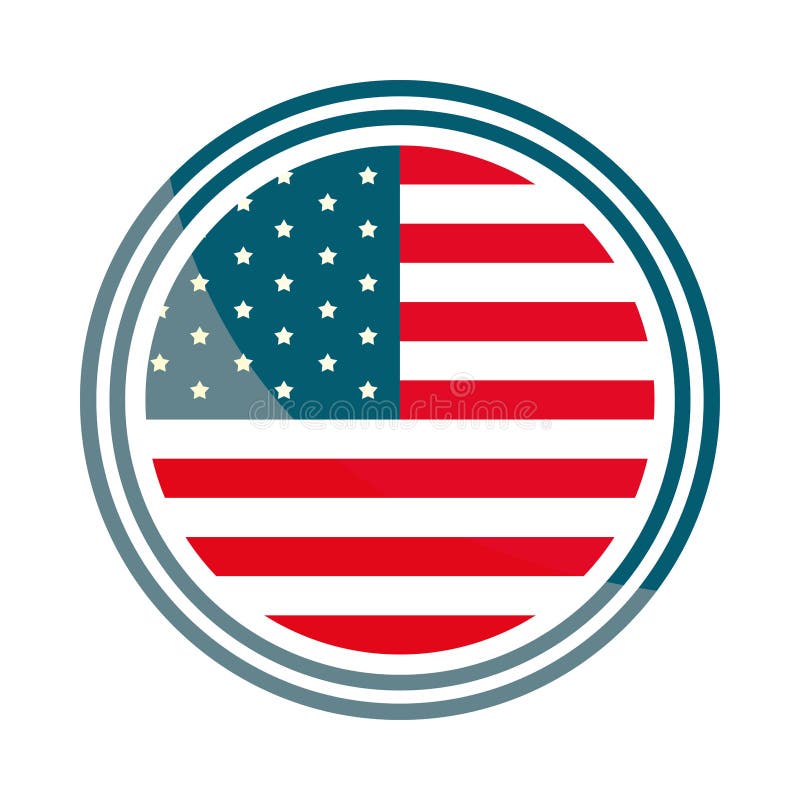 USA flag button stock vector. Illustration of isolated - 250363398