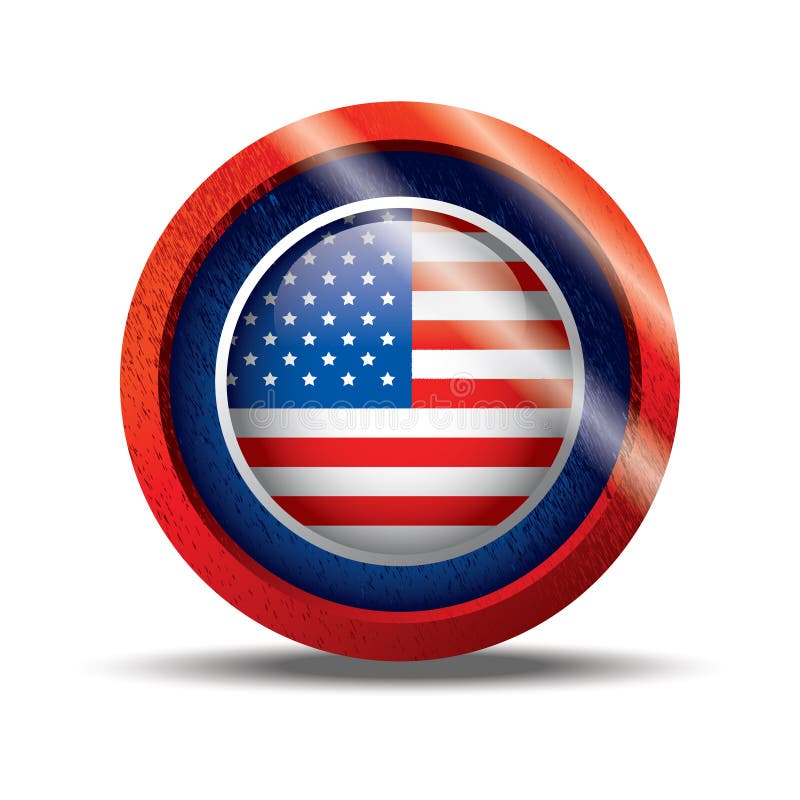 Usa Flag Button. Vector Illustration Decorative Design Stock Vector ...
