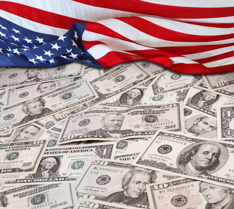 USA flag and cash stock photo. Image of revenue, currency - 188798046