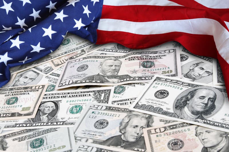 USA flag and cash stock photo. Image of revenue, currency - 188798046