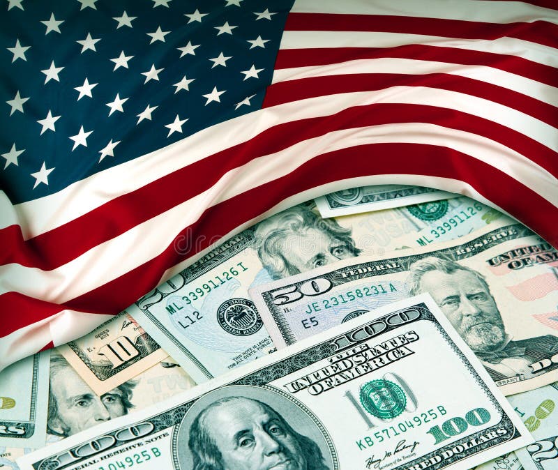 USA flag and cash stock photo. Image of currency, america - 144623988