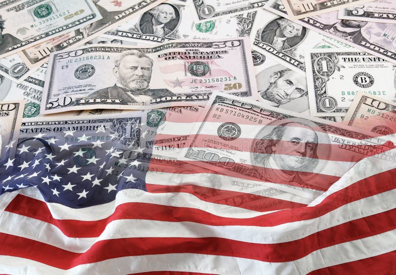 USA flag and cash stock photo. Image of revenue, currency - 188798046