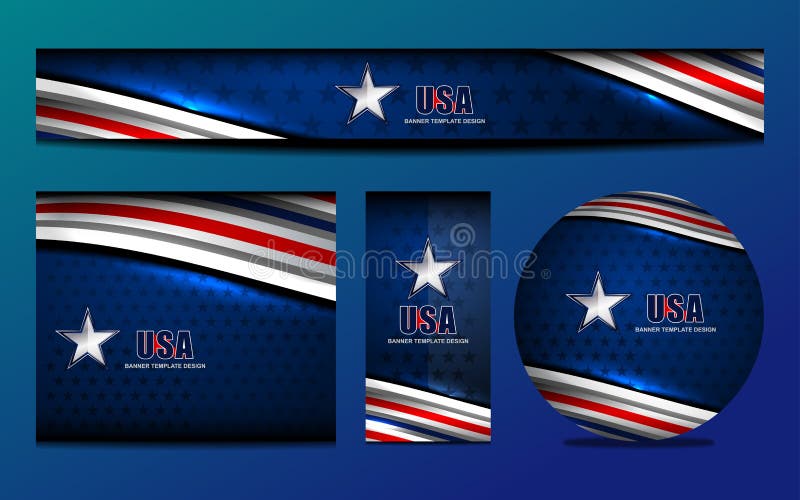 USA Flag Color Banner Backgrounds Stock Vector - Illustration of ...
