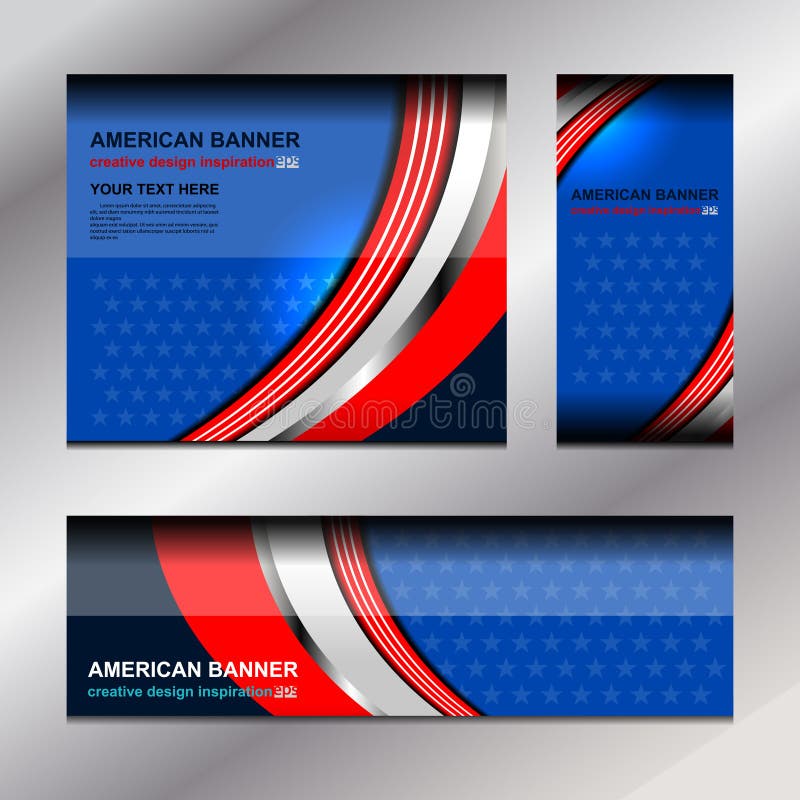 USA Flag Color Banner Backgrounds Stock Vector - Illustration of ...