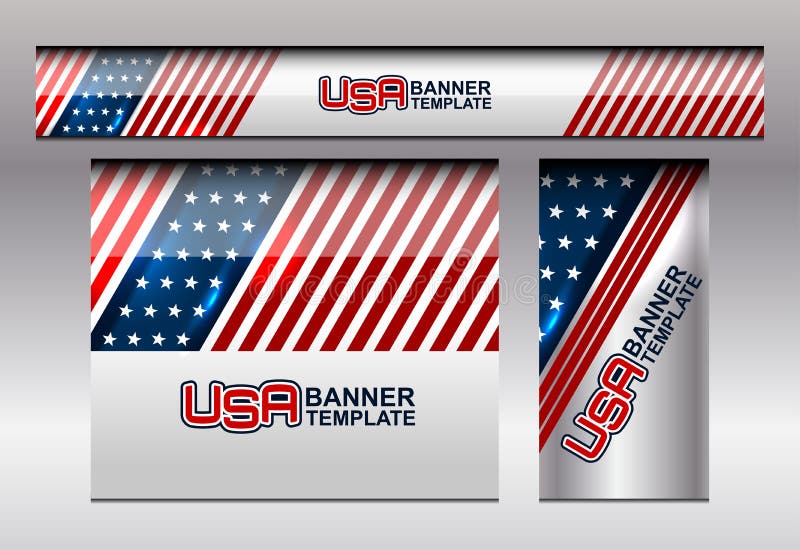 USA Flag Color Banner Backgrounds Stock Vector - Illustration of card ...