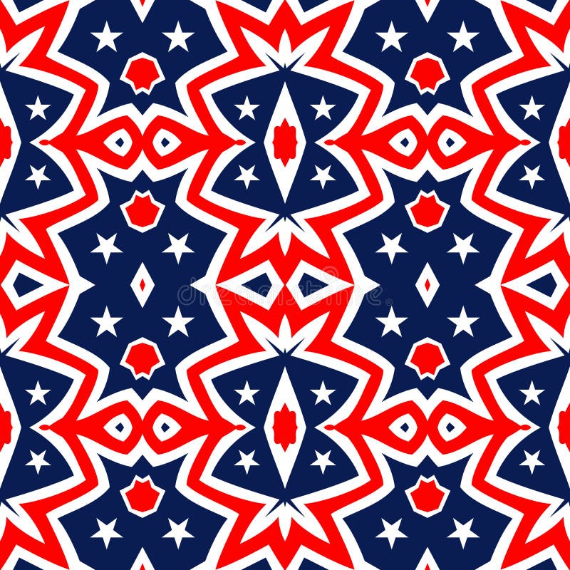 USA Flag Colors Themed Patriotic Seamless Pattern Stock Vector ...