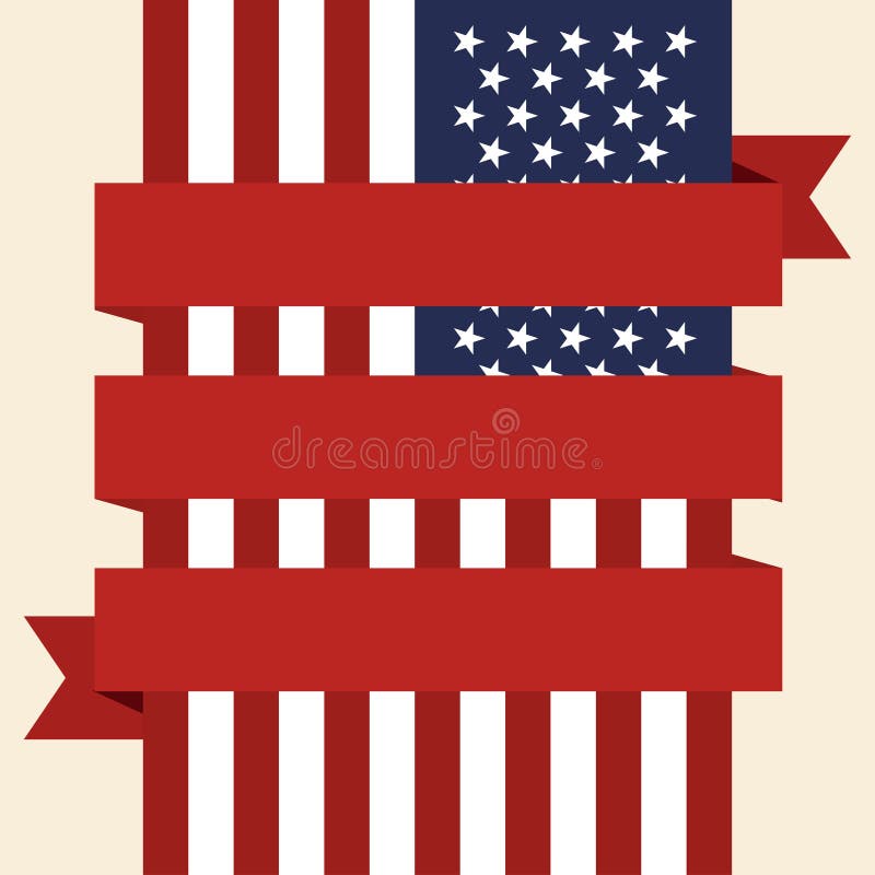 USA Flag With Empty Ribbon. Vector Illustration Stock Vector ...