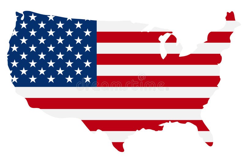USA Flag in the Form of a Map, United States of America Flag Stock ...