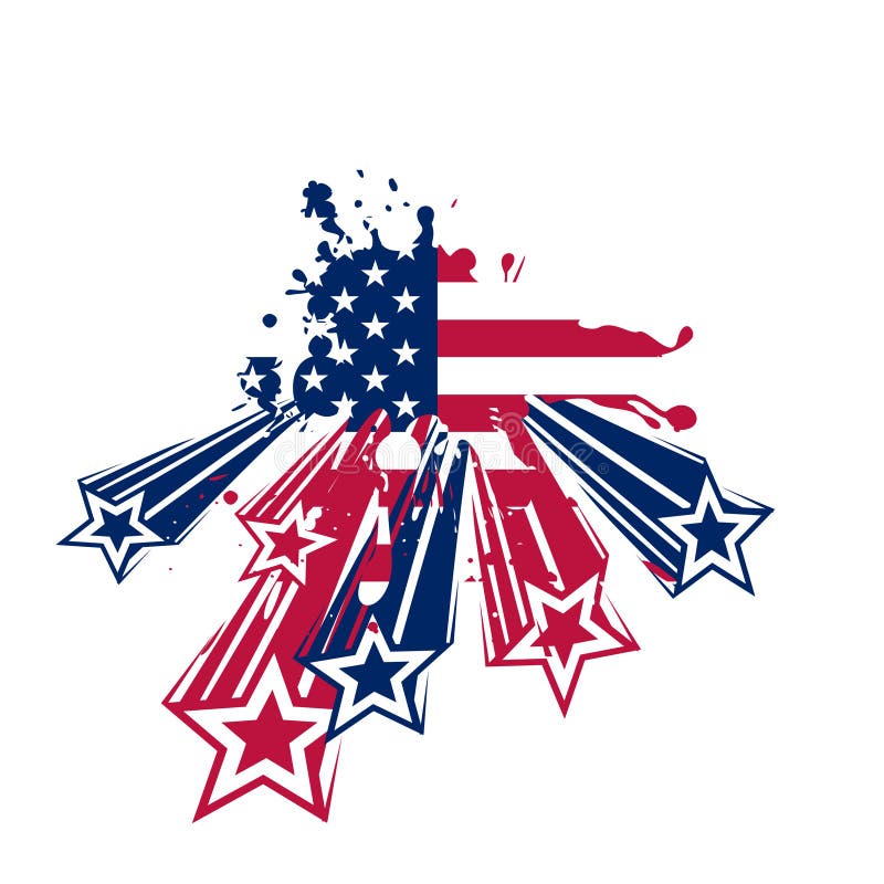 Usa flag grunge with stars stock vector. Illustration of holidays ...
