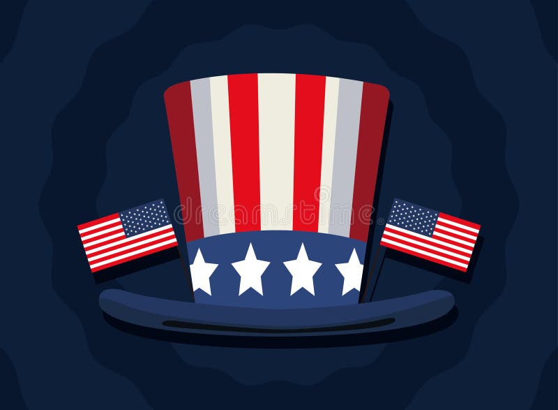 Usa flag in hat stock vector. Illustration of america - 266298295