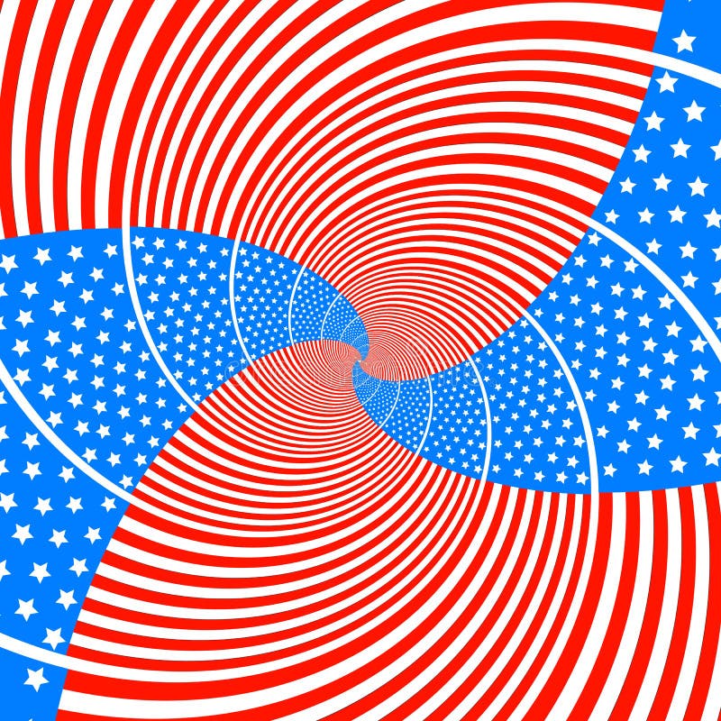 USA Flag. Illustration of a Flag Twisted Spirally in Perspective Stock ...