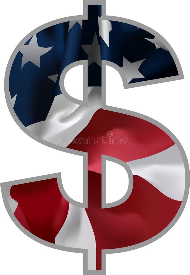 USA Flag Inside Dollar Symbol Stock Vector - Illustration of american ...