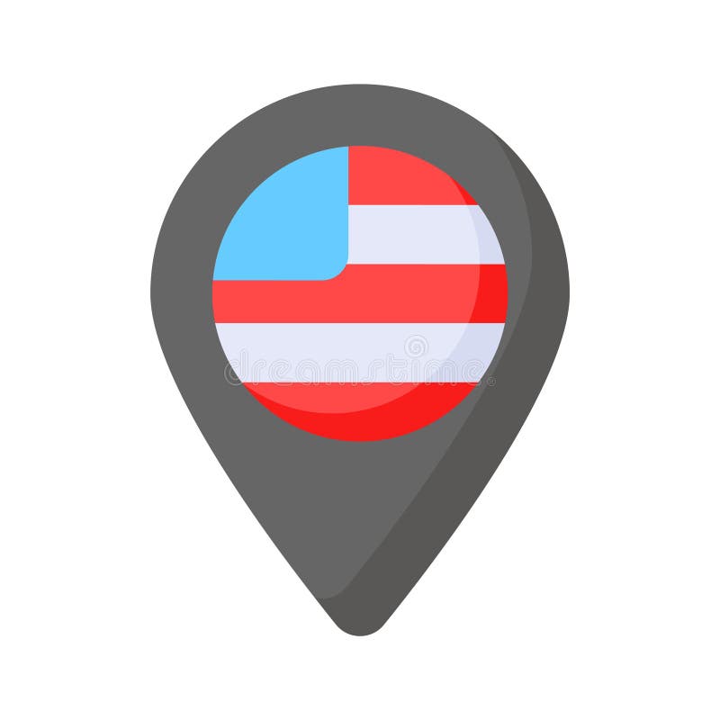 Usa Flag Inside Location Pin Denoting, Usa Location Vector Design Stock ...