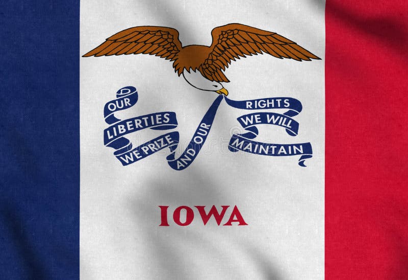 Flag of Iowa State of United States of America on Soft and Smooth Silk ...