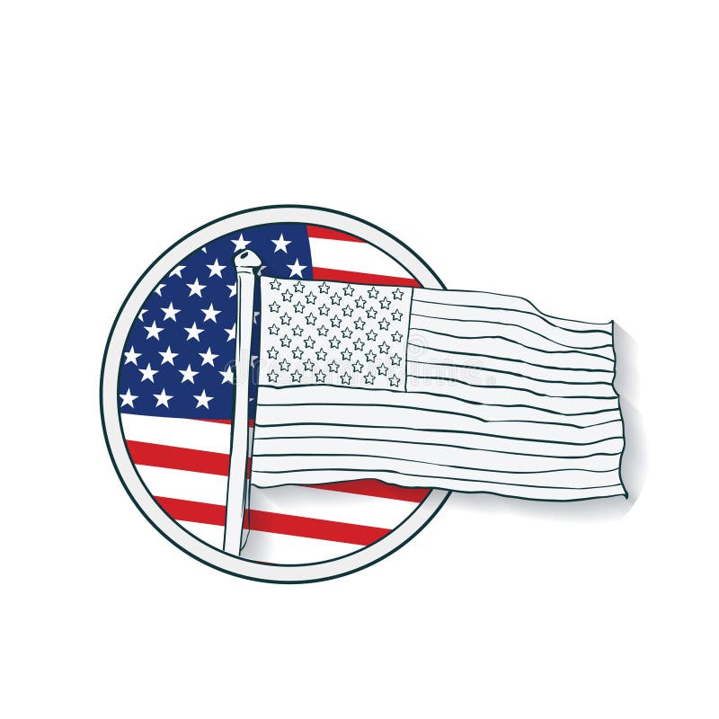 Usa Flag Label. Vector Illustration Decorative Design Stock Vector ...