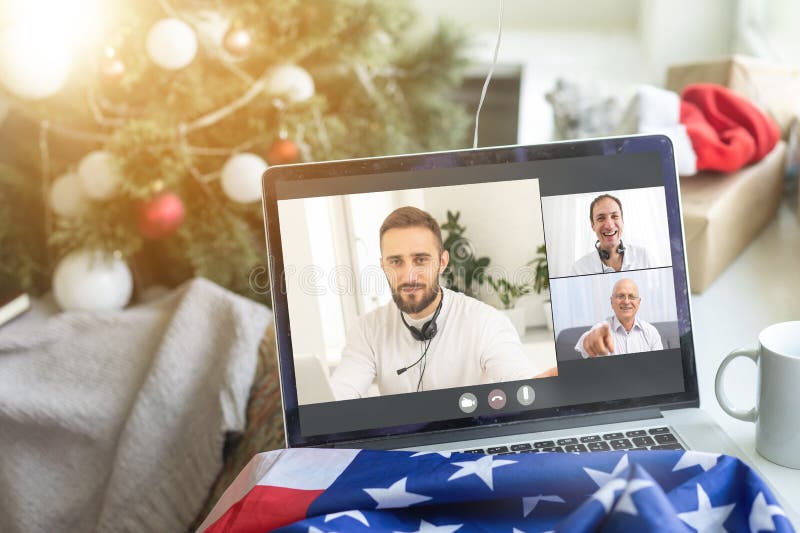USA Flag, Laptop Computer, Independence Day Online Stock Image - Image ...