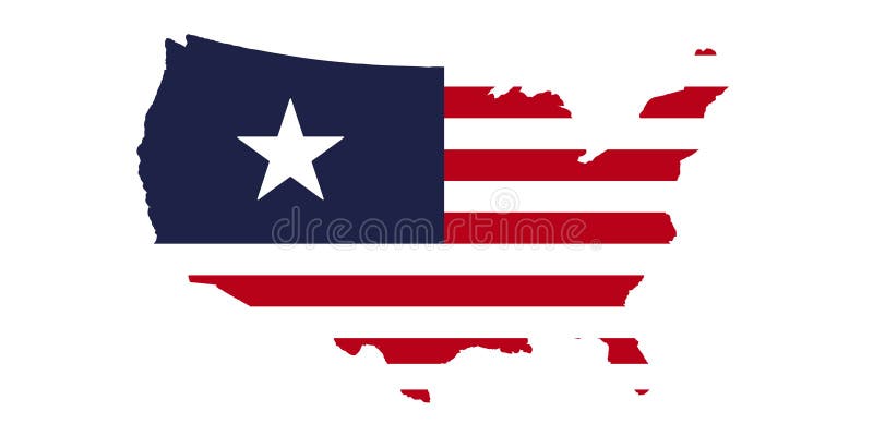 USA flag map icon stock vector. Illustration of isolated - 386281699