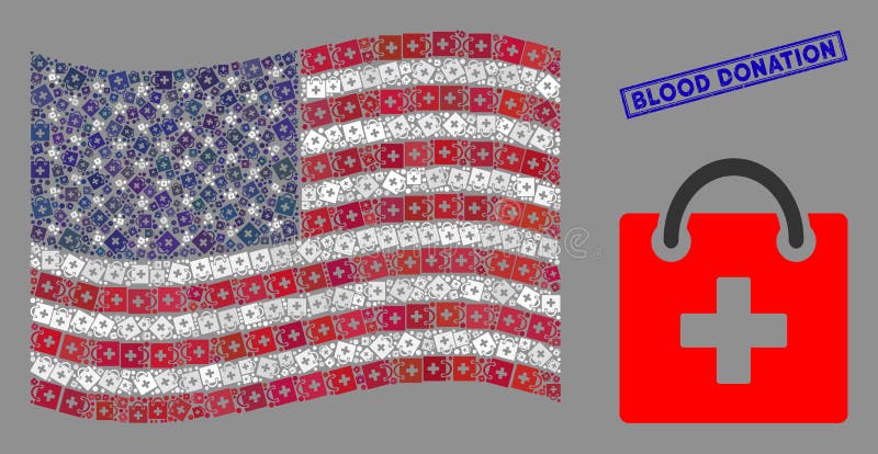 USA Flag Mosaic of First Aid Kit and Grunge Blood Donation Stamp Stock ... USA Flag Mosaic of First Aid Kit and Grunge Blood Donation Stamp Stock ...