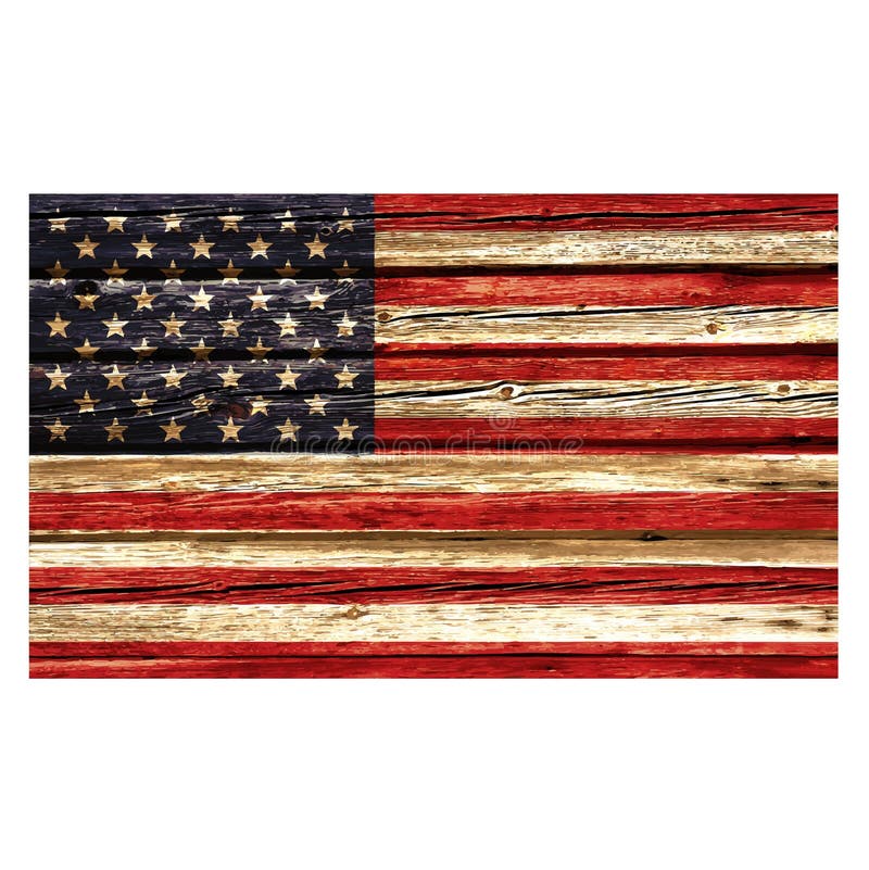 Accurate Usa Flag Painted on Old Rustic Timber Stock Vector ...
