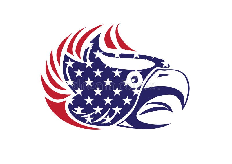 USA Flag Patriotic Eagle Bald Hawk Head Vector Object Stock Vector ...