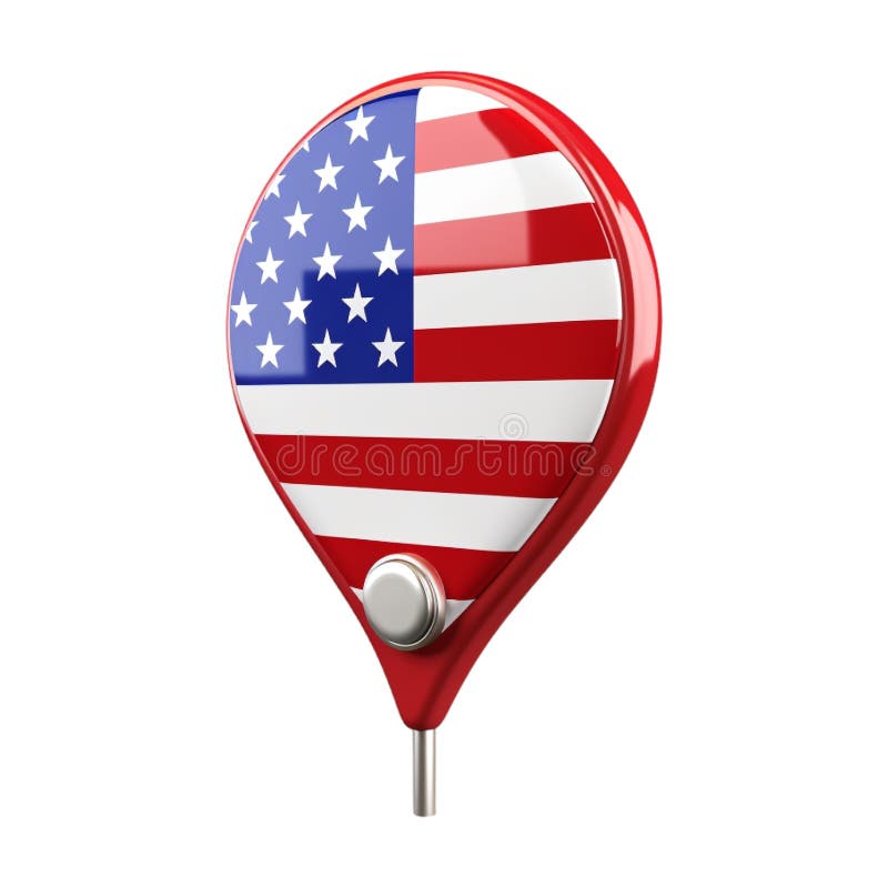 USA Flag Pin or Locator on Transparent Background - Ai Generated Stock ...