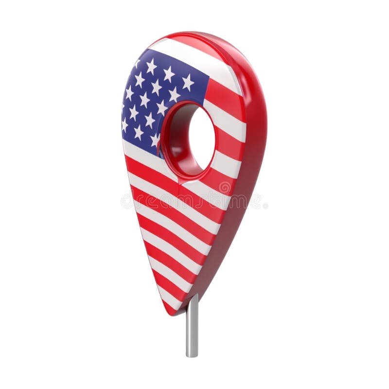 USA Flag Pin or Locator on Transparent Background - Ai Generated Stock ...