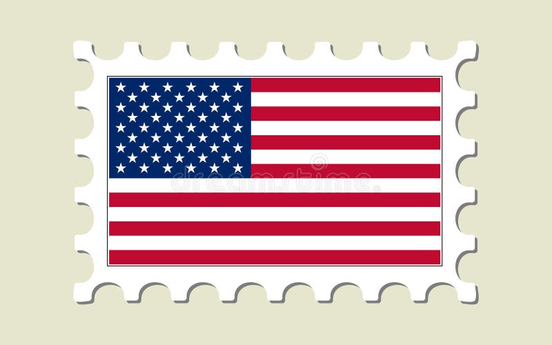 USA Flag Postage Stamp stock vector. Illustration of sticker - 7534947