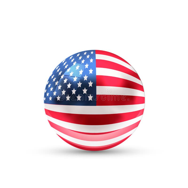 American (USA) Flag On 3D Sphere Stock Illustration - Illustration of ...