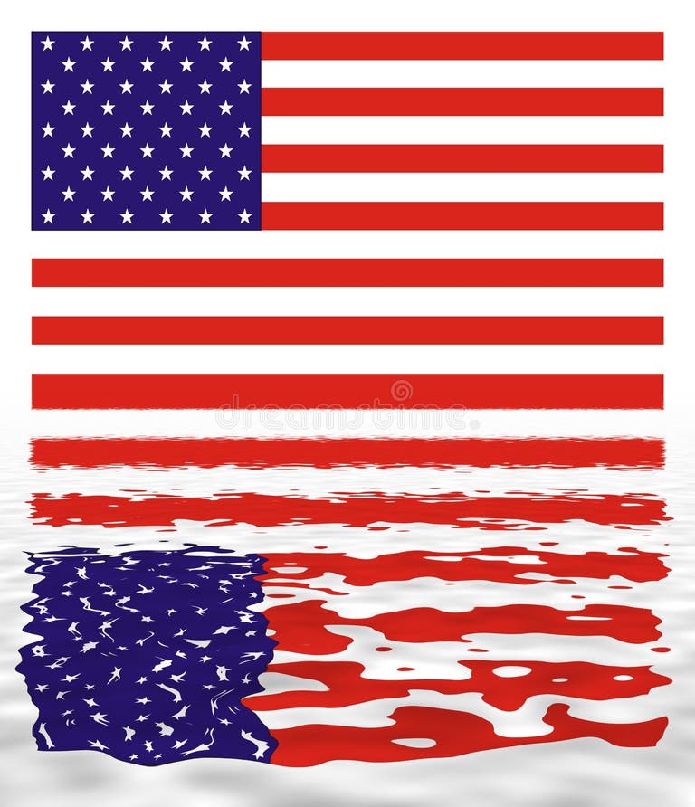 American Flag Water Reflection Stock Illustrations – 634 American Flag ...