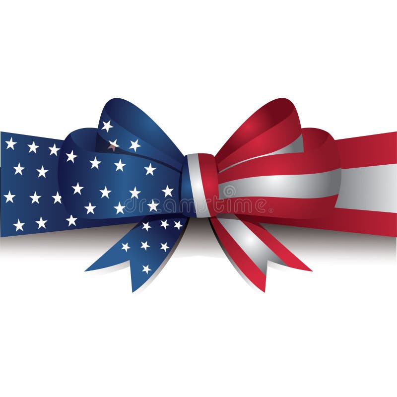 Usa Flag Ribbon Bow. Vector Illustration Decorative Design Stock Vector ...