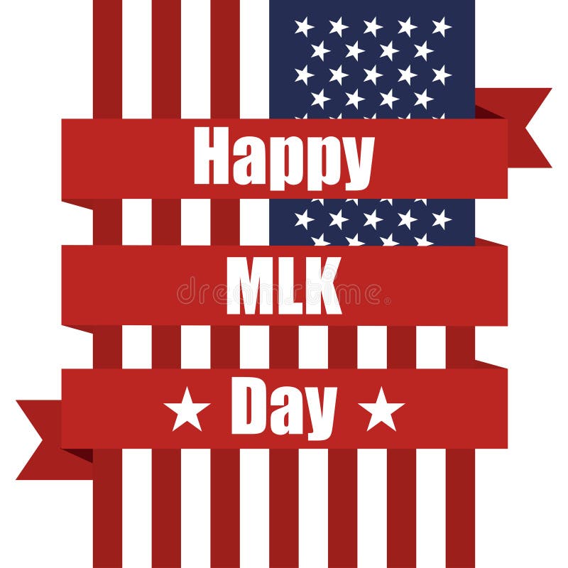 USA Flag with Ribbon. Happy MLK Day Stock Vector - Illustration of date ...