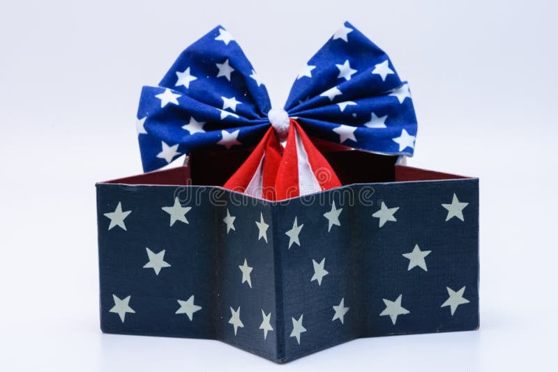 USA Flag Ribbon in Stars Shaped Box Stock Photo - Image of states ...