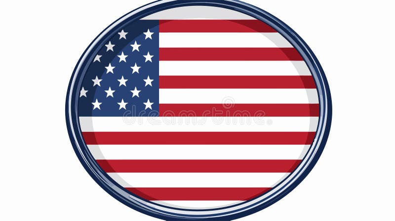 USA Flag with Round Frame Vector Cartoon Stock Vector - Illustration of ...